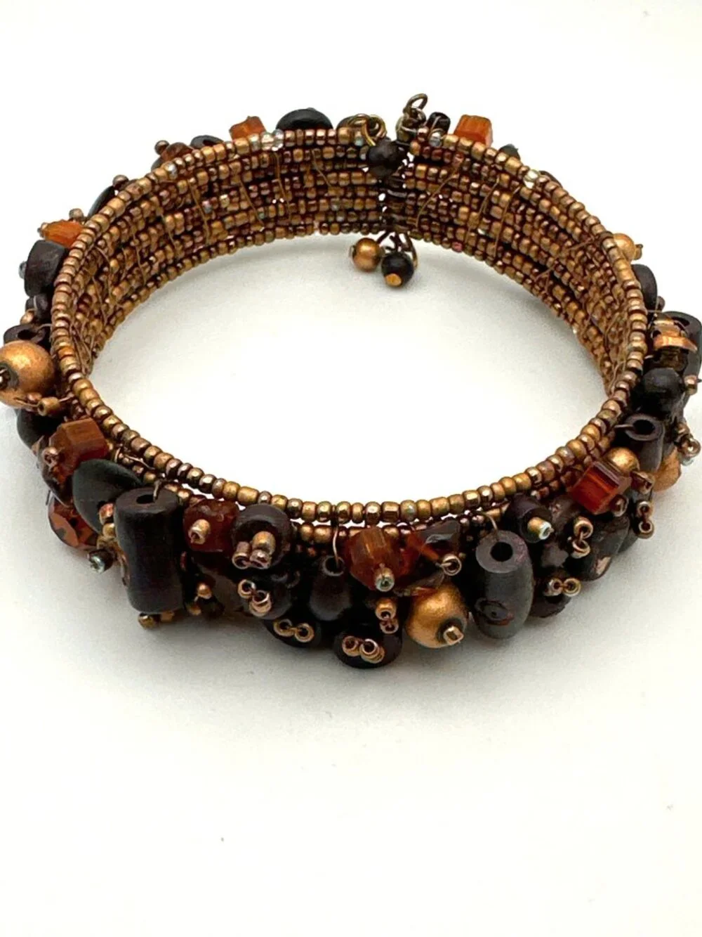 Unbranded | Jewelry | Earthy Eclectic Multi Bead Bangle Bracelet Cuff ...